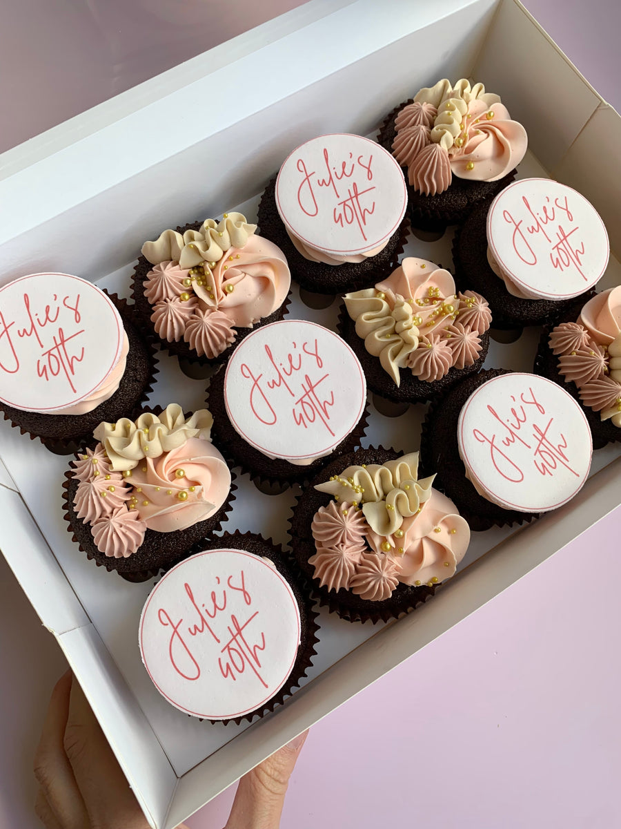 Deluxe Custom Text Cupcakes – Suga Mumma Bakes